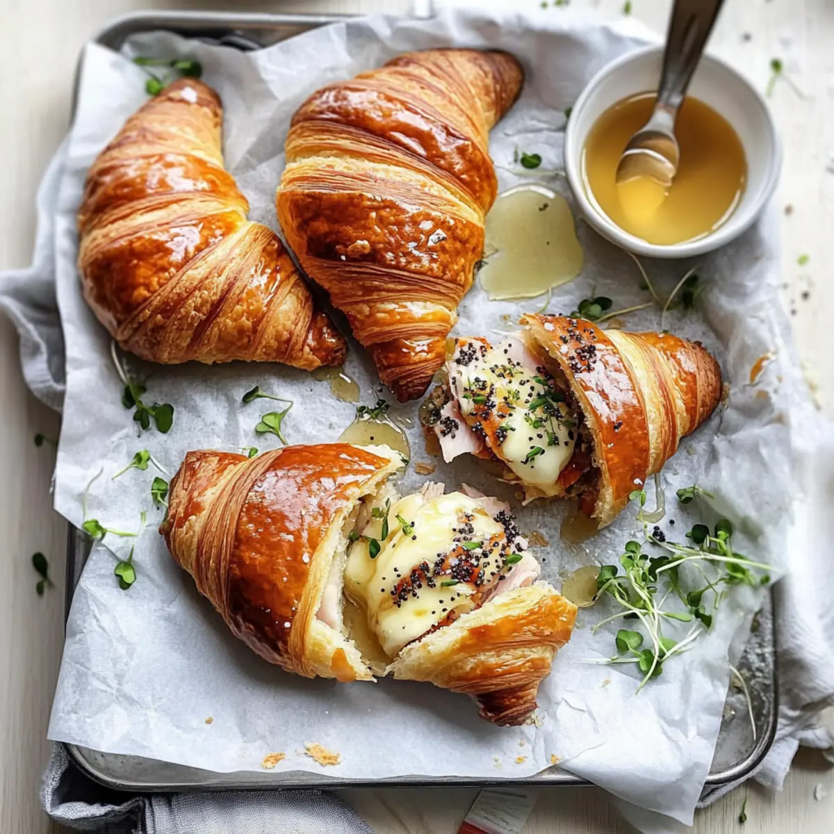 Irresistible Buttery Garlic Baked Croissants: A Quick Delight